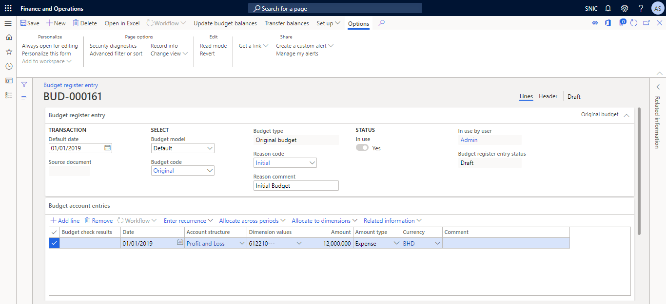 Basic Budgeting in Dynamics 365 FO – Ahmed Saif